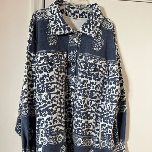 Free People | Jackets & Coats | Nwt Free People Womens Ruby Navy Combo ...